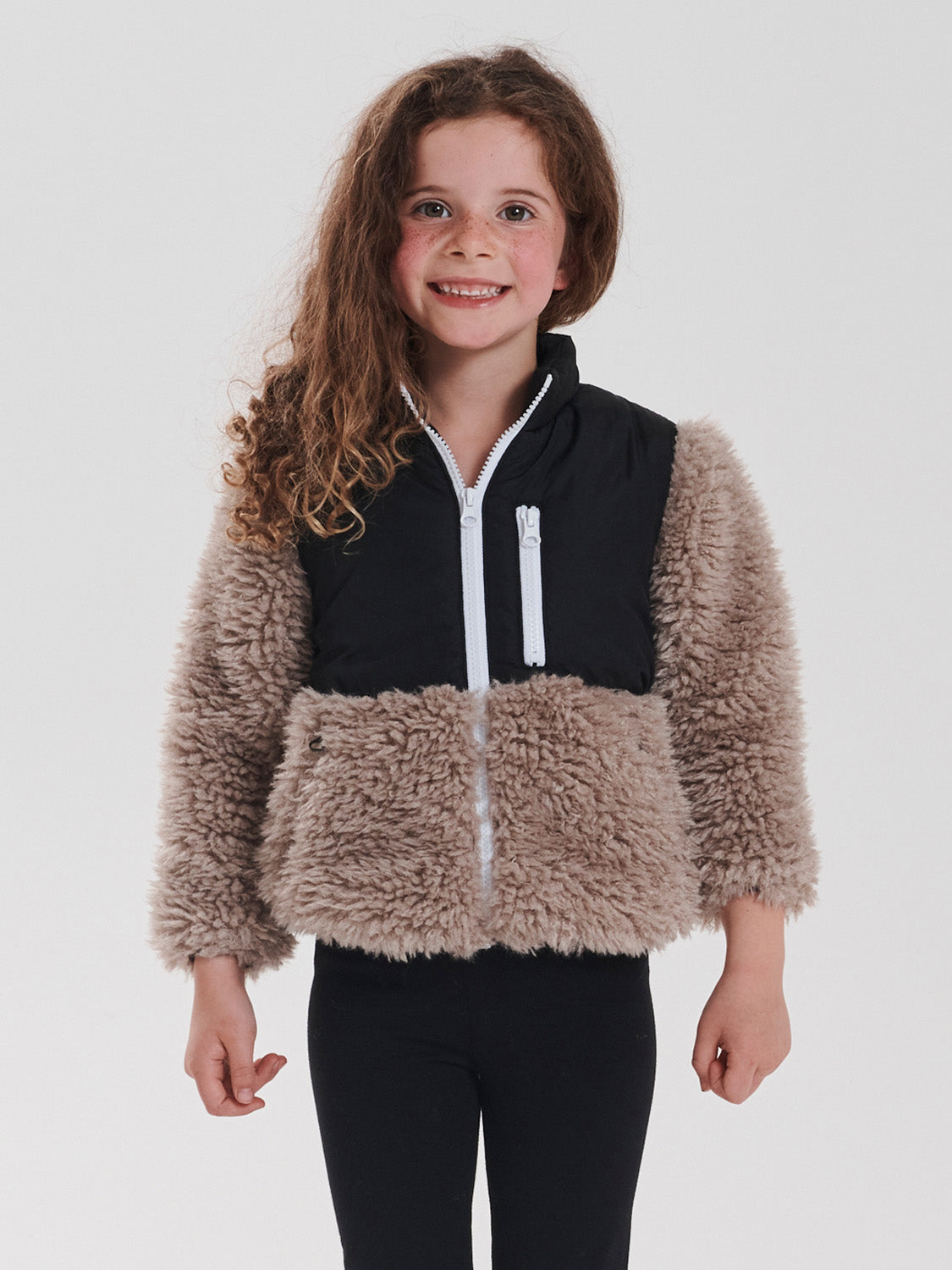 Ena Pelly Renata Teddy Faux Fur Jacket - Stone/Black – GREY + WILD