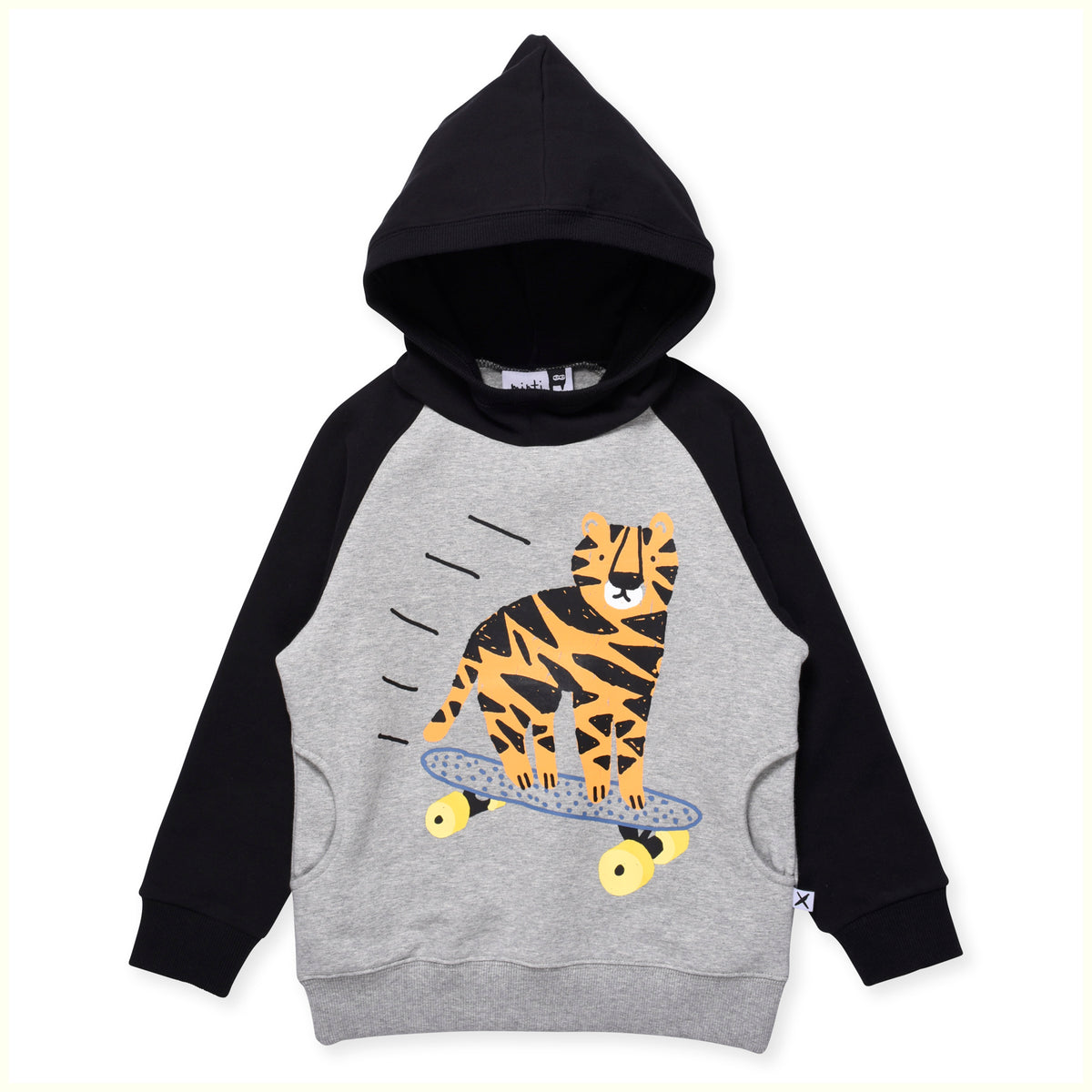 Minti Rolling Tiger Furry Hoody – GREY + WILD
